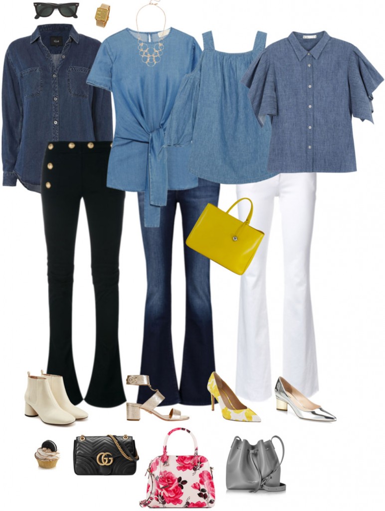 Ensemble: Denim Shirt & Bootcuts or Bell-Bottoms - YLF
