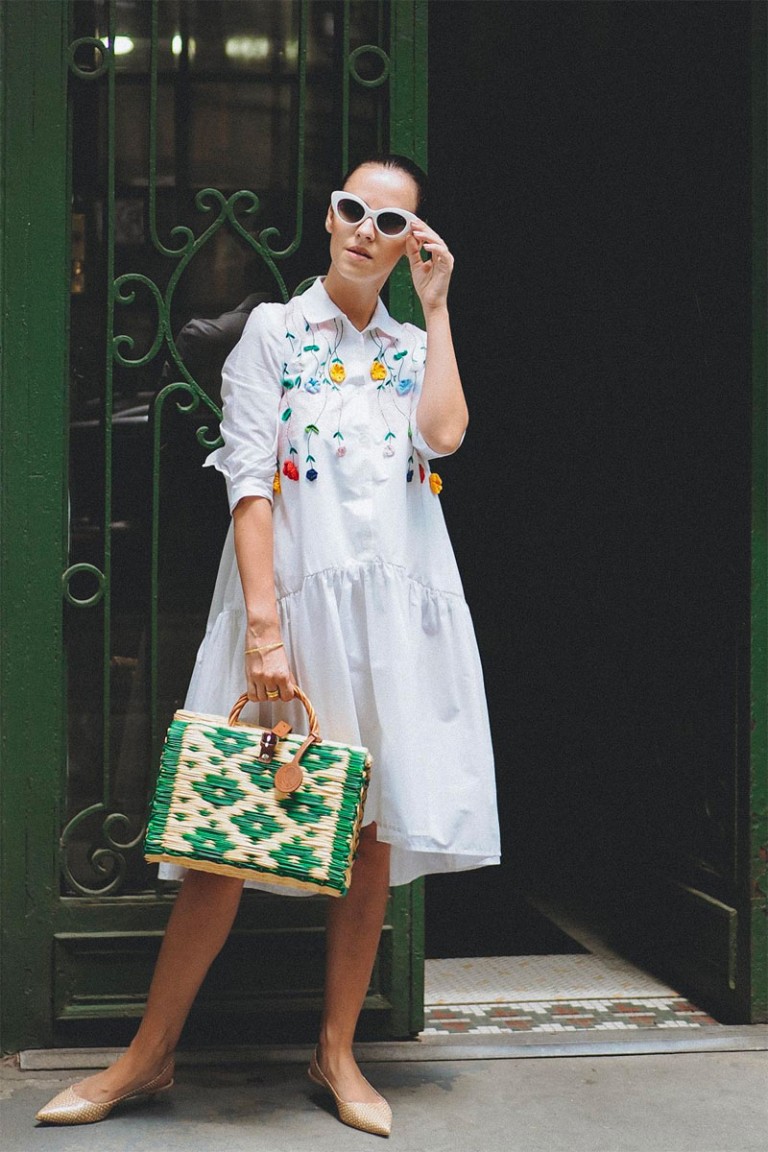 Crisp Dress with Floral Flair - YLF
